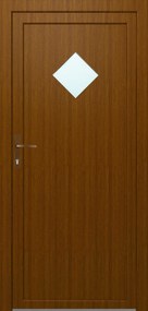 Solid Elements Vchodové dveře Brigi, 90 P, 1000 × 2100 mm, plast, pravé, dub zlatý, prosklené