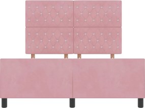 Postel s boxspringem s čelo Růžová 140 x 190 cm samet 3344878