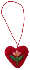 Plstěná dekorace Tulip heart 5x5, Klippan Švédsko