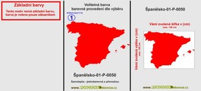 Mapa Španělska - 01, Samolepky na zeď
