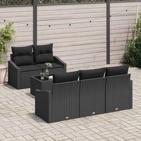 Set pohovek 6 ks Černá polyratan 3346603