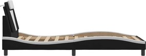 Rám postele Viana bez matrace černý a bílý 80 x 200 cm umělá kůže 3208059