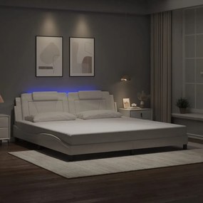 Rám postele Viana s LED bez matrace bílý 200 x 200 cm 3214044