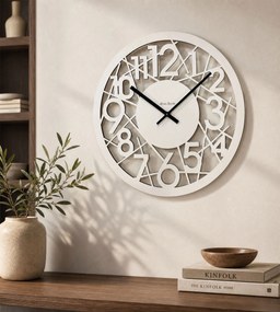 Nástěnné hodiny S Čísly - II. jakost Zvolte barvu dekoru: Bílá, Velikost hodin: 40x40, Barva ručiček: Zlaté