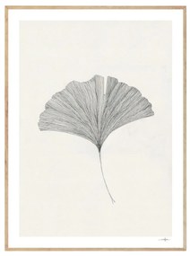 THE POSTER CLUB Autorský plakát Ginkgo Leaf by Ana Frois A4, krémová barva, papír