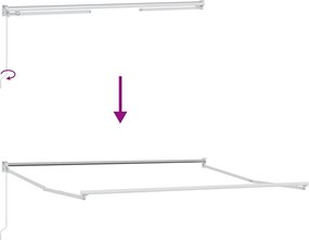 vidaXL Zatahovací markýza antracitová a bílá 4,5 x 3 m textil a hliník [3215701] Barva: Oranžová a hnědá (bílý rám)