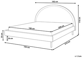 Čalouněná buklé postel 180 x 200 cm béžová MARGUT Beliani