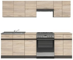 BRW Kuchyňská linka Junona Modul AGD 240 cm verze2, wenge/dub sonoma