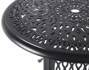 Zahradní stůl kulatý hliníkový ⌀ 90 cm černý ANCONA Beliani