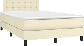 Box spring postel s matrací krémová 120x200 cm umělá kůže 3141115