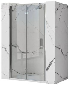 Rea Molier, skládací sprchové dveře 100x190cm, 6mm čiré sklo, chromový profil + boční magnetický profil, KPL-K6371