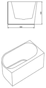 BPS-koupelny Volně stojící rohová akrylátová vana HYD-MER509C levá 160x75 bílá, odtokový komplet bílý matný
