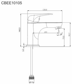 Mereo Lila umyvadlová stojánková baterie s bidetovou sprchou mosaz chrom CBEE10105