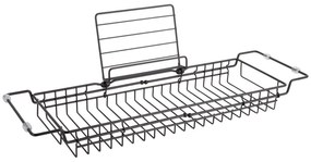 Černý kovový nastavitelný držák na vanu PT LIVING Tub, 61 - 86 cm