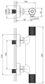 Cersanit S951-581 - Termostatická sprchová baterie ZEN lesklý chrom
