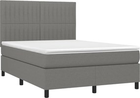 Box spring postel s matrací tmavě šedý 140 x 190 cm textil 3141930