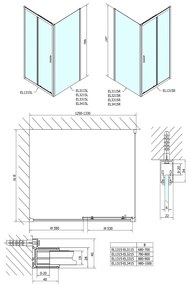 Polysan EASY LINE obdélníkový sprchový kout 1300x800mm, čiré sklo L/P varianta EL1315EL3215