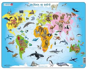 Larsen Vzdělávací puzzle Zvířata ve světě 28 dílků