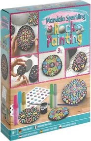GRAFIX Malování na kamínky Mandala Sparkling / Kreativní sada / 3 kamí