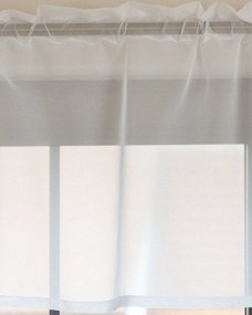 Krátká záclonka voálová na metry - výška 50 cm + 2,5 cm volánek barva bílá látka poloprůhledná, lesklé