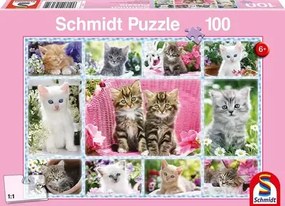 SCHMIDT Puzzle Koťata / 100 dílků / 36,1 × 24,3 cm