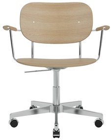 AUDO (MENU) Kancelářská židle Co Task Chair s područkami, Chrome / Natural Oak