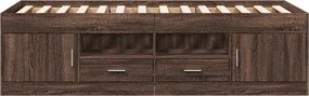 vidaXL Válenda se zásuvkami 90 x 200 cm kompozitní dřevo [3280250] Barva: hnědý dub