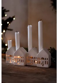 Adventní svícen Staden Houses White - set 4 ks Storefactory Scandinavia