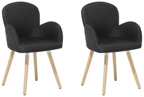 Dvě čalouněné židle v černé barvě BROOKVILLE Beliani