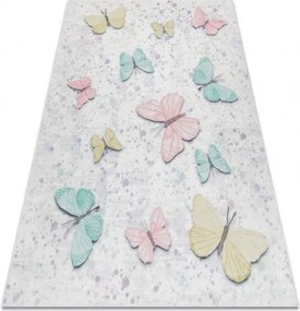 Detský kusový koberec Bambino 1610 Butterflies cream, 80x150, viacfarebná, detská izba, Dywany Łuszczów