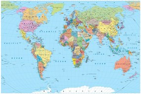 Fototapeta Mapa Světa Omyvatelný vlies 152.5x104