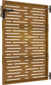 Zahradní branka 85 x 150 cm z corten oceli čtvercový design 153247