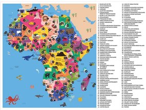 Mudpuppy Zeměpisné puzzle Mapa Afriky 70 dílků
