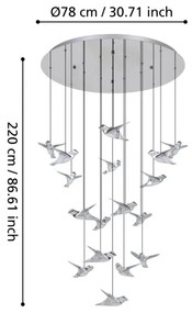 Eglo 390402 - LED Stmívatelný lustr na lanku PARATEBUENO 17xLED/3W/230V chrom