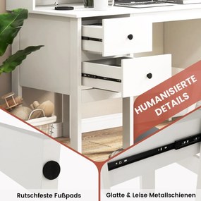 Costway Psací stůl s 2 zásuvkami a 5 přihrádkami – 120 × 60 × 110 cm