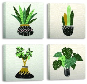 Obrazy v sadě 4 ks 30x30 cm Plants – Wallity