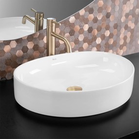 Rea Sabina 50, umyvadlo na desku 500x385x120 mm, bílá lesklá, REA-U6364
