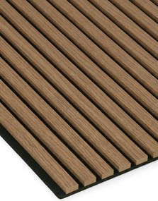 Dřevěný akustický panel, 2400 x 600 mm, B2BP012, balení 5 ks, dub koňakový