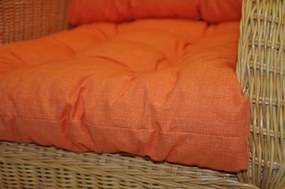 Relaxační křeslo DOLORES — ratan, látka, medová / více barev Oranžový melír