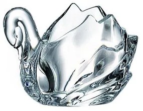 Crystal Bohemia svícínek Labuť 11 cm