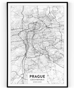 Plakát / Obraz Mapa Praha Pololesklý saténový papír 210 g/m² A4 - 21 x 29,7 cm