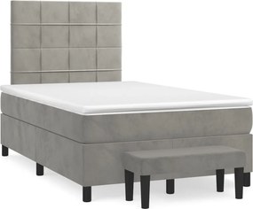 Box spring postel s matrací světle šedá 120 x 200 cm samet 3137833