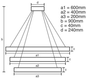 LED Stmívatelný lustr na lanku LED/85W/230V 3000-6500K + dálkové ovládání