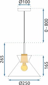 Toolight Toolight, závěsné svítidlo 1xE27 APP1183-1CP B, OSW-14026