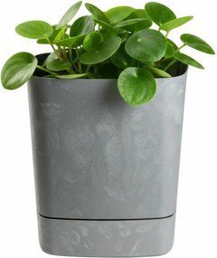 Plastový květináč s podmiskou Cubi 16x16 cm - výběr z 6 provedení