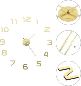 vidaXL 3D Nástěnné hodiny s moderním designem 100 cm XXL [50640] Barva: zlatá