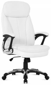 Kancelářská židle bílá plast ve stříbrné, kolečka pro tvrdé podlahy KA-Y287 WT