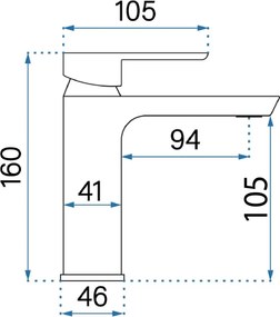 Rea Argus, umyvadlová baterie h-160, zlatá matná, REA-B6410