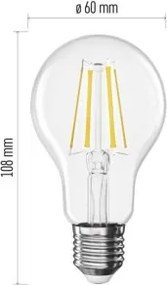 Emos lighting LED žárovka Filament A60 / E27 / 5,9 W (60 W) / 806 lm / teplá bílá 1525743204