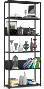 Kovový regál Loft 80 cm černá/černá